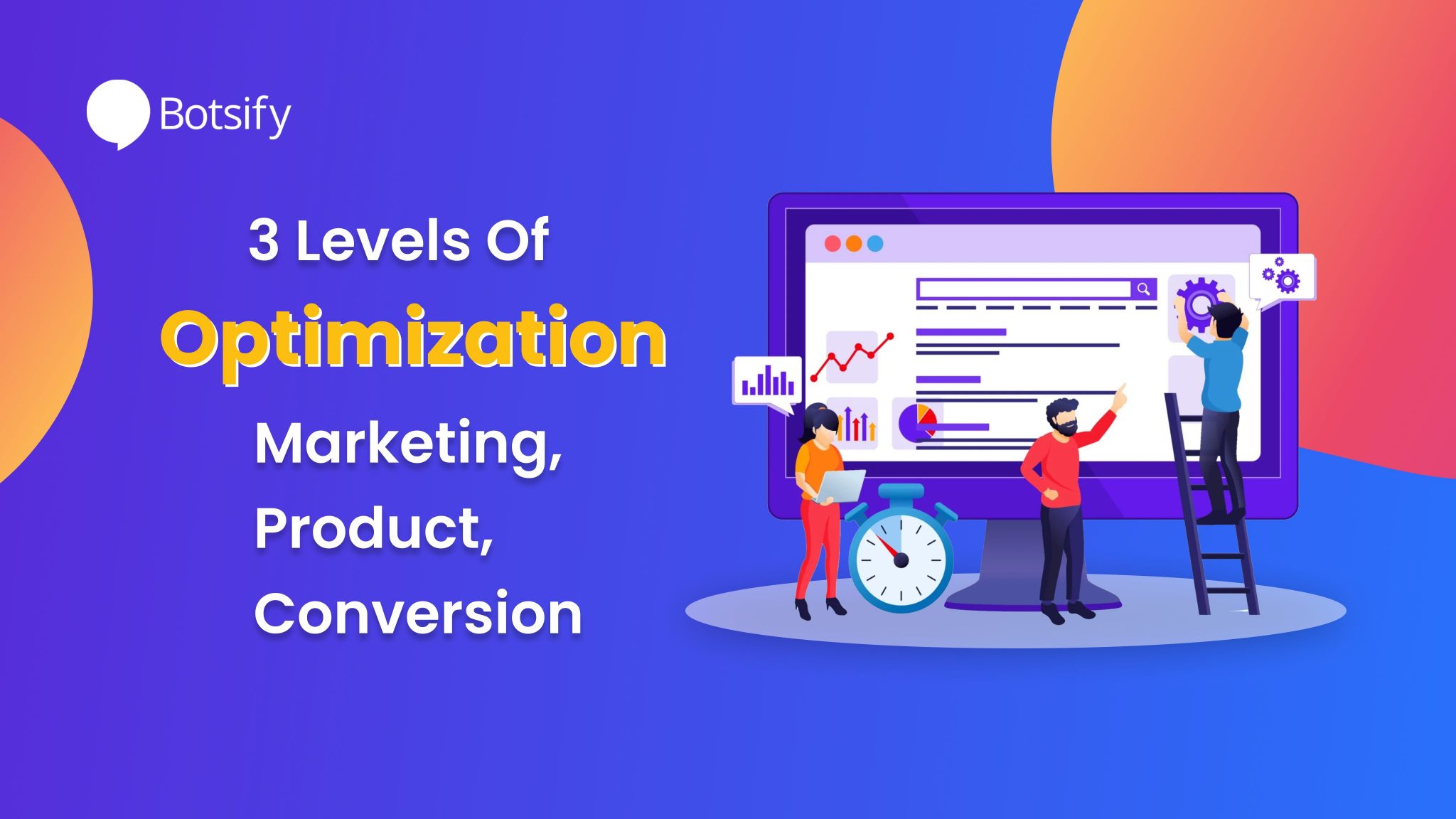 3 levels of optimization: marketing, product, and conversion